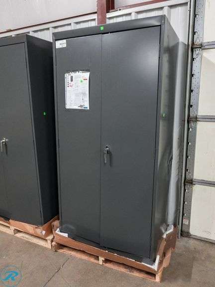 2-Door Storage Cabinet (Damaged) With Keys - Roller Auctions