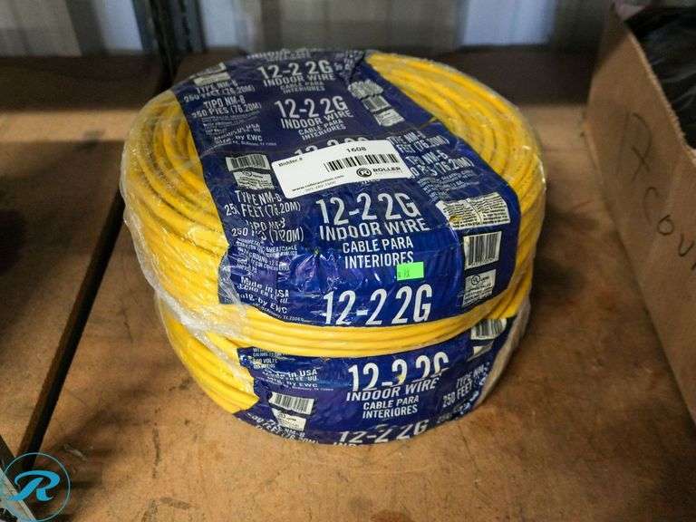 (2) Rolls of Non-Metallic Sheathed Indoor Wire, 12-2, 2G, 250' Per Roll ...