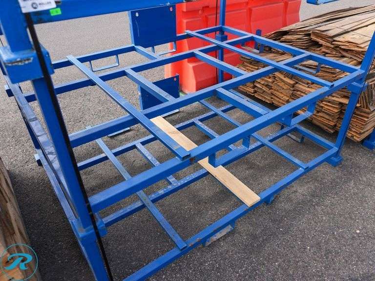(4) Metal Stacking Racks With Fork Pockets - Roller Auctions