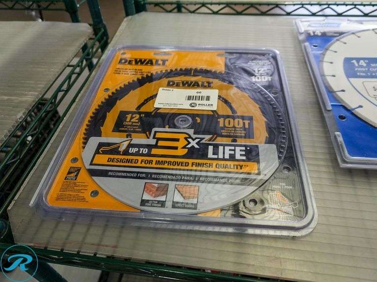 New DeWalt DWA112100 12" Saw Blade, 100T Carbide Teeth - Roller Auctions