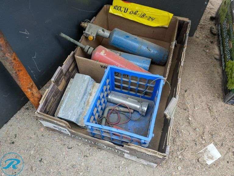 (3) Torches, Brackets and Flashlight - Roller Auctions