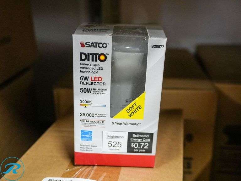 (6) Boxes of (6) Satco S28577 LED Reflector Bulbs, 6W - Roller Auctions