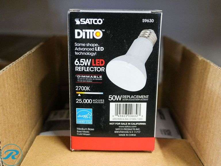 (2) Boxes of (6) Satco S9630 LED Reflector Bulbs, 6.5W - Roller Auctions