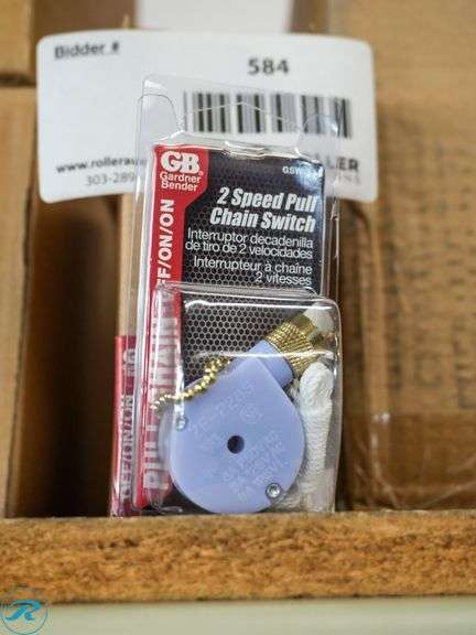 Box of (4) Gardner Bender GSW-33 2-Speed Pull Chain Switches - Roller ...