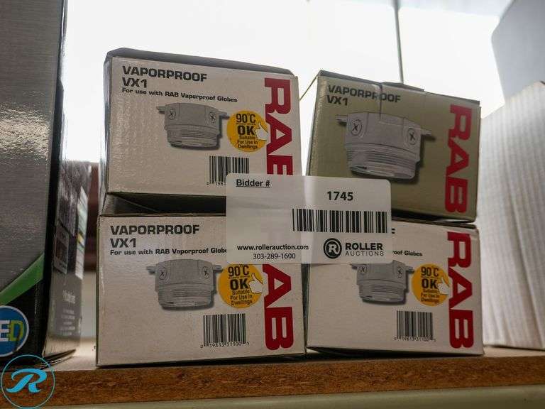 (4) RAB Vaporproof VX1 for use With RAB Vaporproof Globes - Roller Auctions