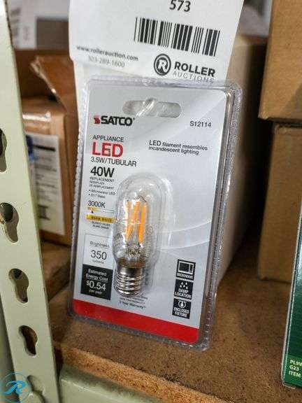 Box of (10) Satco S12114 LED Appliance Light Bulbs, 3.5W, E17 Base ...