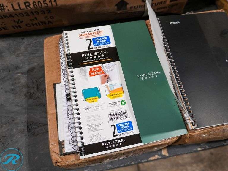 (2) Boxes of Five Star Ruled Notebooks - Roller Auctions