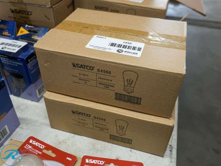 (2) Boxes of (10) Satco S4566 11W S14 Ceramic Bulbs, Frost - Roller ...