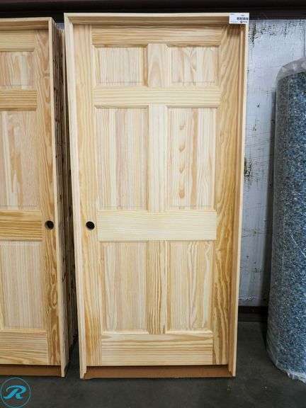 Right Pre-Hung 6-Panel Solid Pine Door With Stain Grade Frame, 36 ...