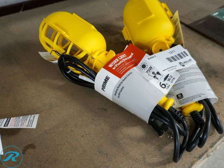 (2) Prime Work Lights With Plastic Bulb Guard - Roller Auctions
