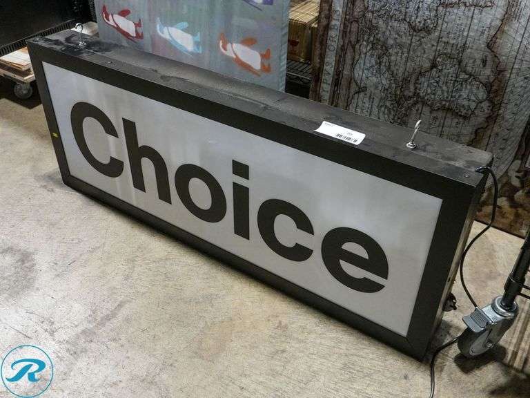 Choice Lighted Sign - Roller Auctions