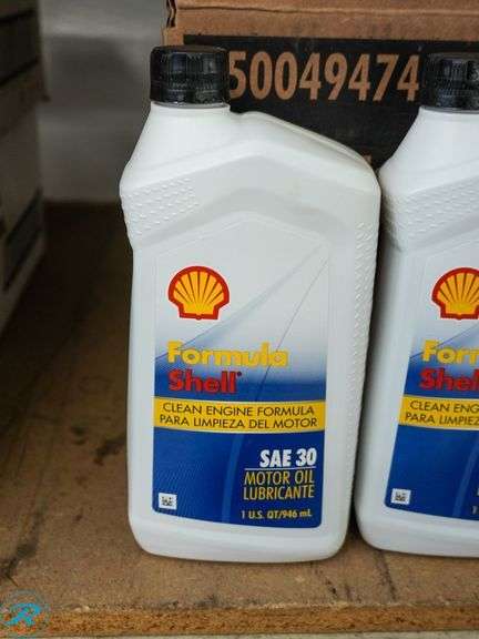 Box of Formula Shell SAE 30 Motor Oil Lubricant, (6) 1Qt Bottles / Per ...