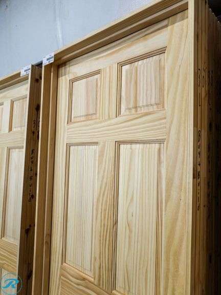 Left Pre-Hung 6-Panel Solid Pine Door With Stain Grade Frame, 30 ...