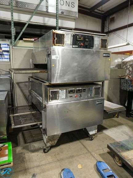 (2) Doyon FC2G Double Stacked Conveyor Pizza Ovens, Gas: 7041 & 7042 - Roller Auctions