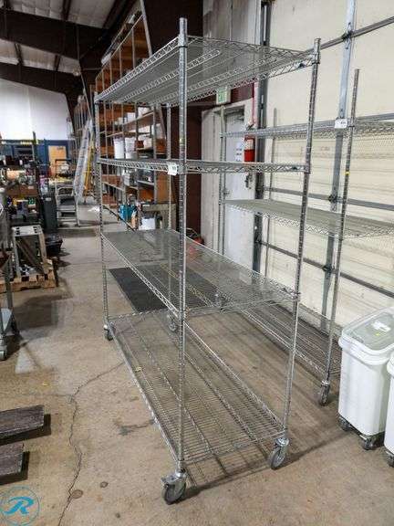 Metro 4-Tier Wire Rack on Casters, 72" x 24" - Roller Auctions