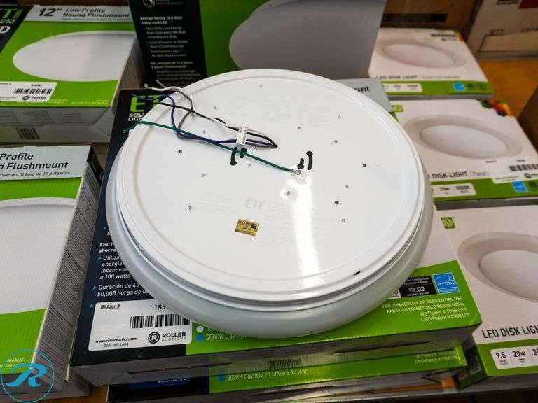 (4) ETI Lighting 16" Low Profile Round Flush Mount LED Lights - Roller ...