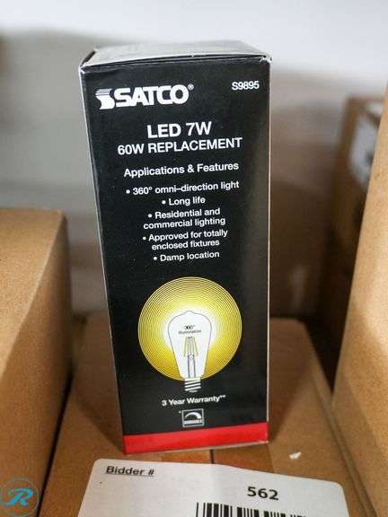 Box of (6) Satco S9895 Light Bulbs, 7W - Roller Auctions