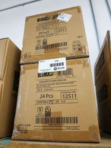 (2) Box of (24) Eiko G25D LED Light Bulbs, 6W, E26 Base - Roller Auctions