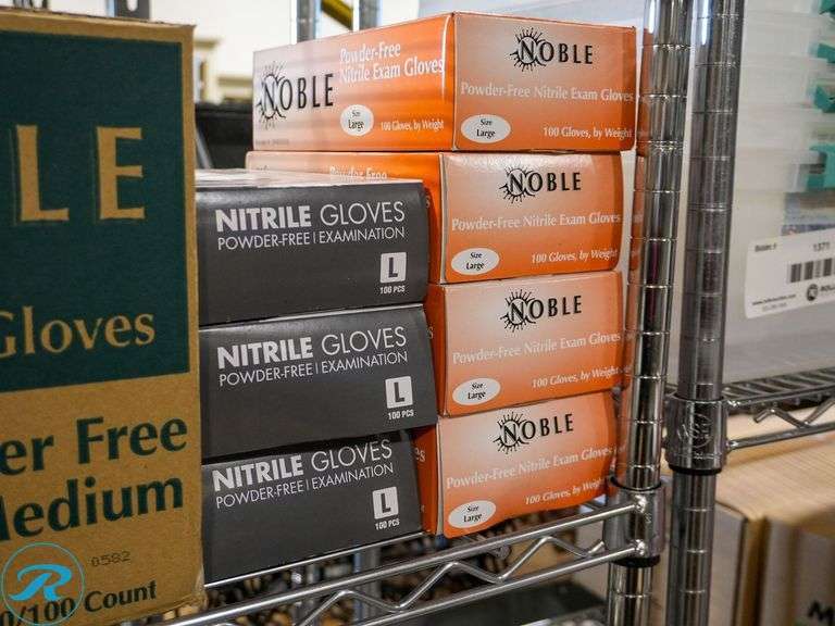 (9) Boxes of Nitrile Gloves: Medium, Large & XL, Karat and Noble ...