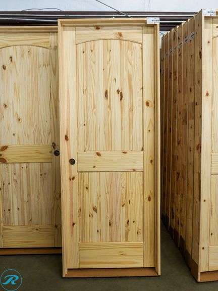 Right Pre-Hung 2-Panel Solid Knotty Pine Door With Stain Grade Frame ...