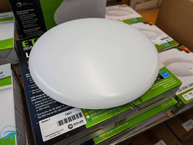 (4) ETI Lighting 16" Low Profile Round Flush Mount LED Lights - Roller ...