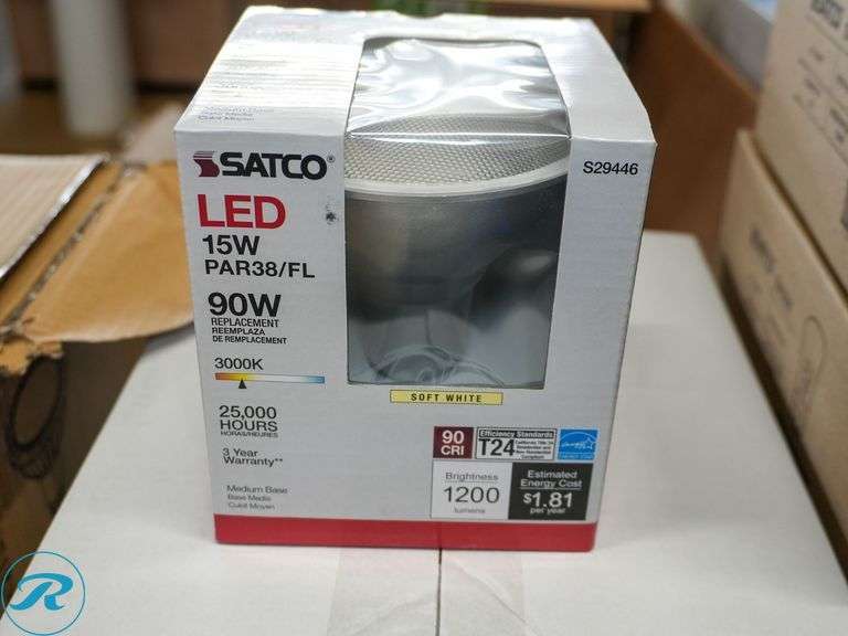Box of Satco 15W Flood Light Bulbs - Roller Auctions