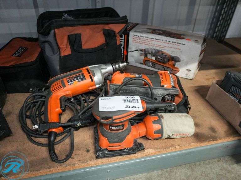 Ridgid Power Tools: Drill, Saw, Sander, Belt Sander and Tool Bags ...