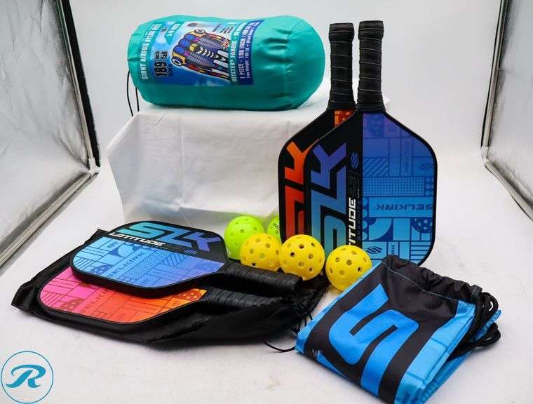 (2) SLK Pickleball Set - Used; Giant AirFoil Nylon Kite - Used - Roller ...