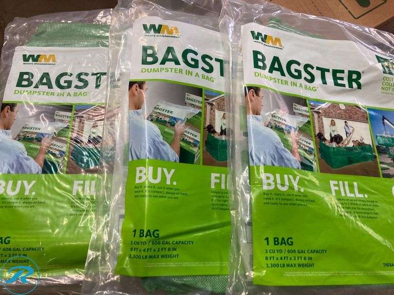 (3) New- Waste Management Bagster 606-Gallons Green Outdoor ...