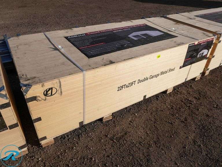 New All Metal 23' X 22' Double Garage Metal Shed, MOD K2119 - Roller ...