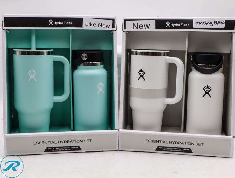 (4) HydroFlask Water Bottles - (1) New, (1) Like New, Missing Straw ...