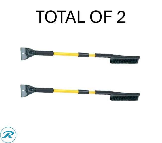 (2) New- Hopkins Telescoping Ice Scraper with Brush, 2-in-1 Design ...