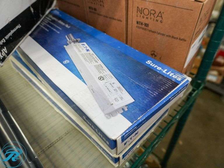 (3) Nora NTH-101 Cylinder Lights, Exit Sign and (3) Eaton LED Emergency ...