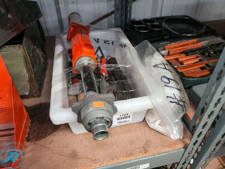 Tray of Hand Tools, Piston Type Oil Pump and Hardware - Roller Auctions