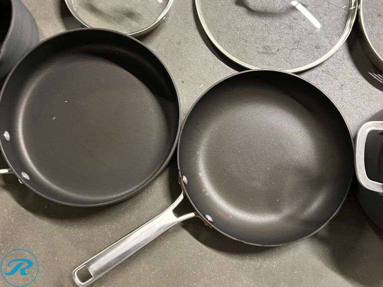 10-Piece Calphalon Classic Pots and Pans Set With Lids and (1) All-Clad ...