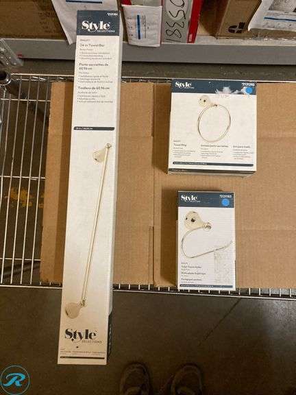 New- Bathroom Accessories (1) Style Selections Bailey 24-in Brass Wall ...