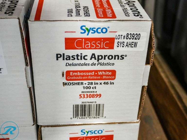 (4) Boxes of Sysco Plastic Aprons - Roller Auctions