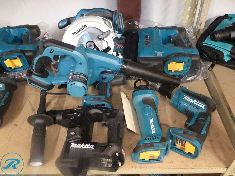 (7) Makita 18V Power Tools: Saws, Nail Gun, Drills and Blower (Tools ...