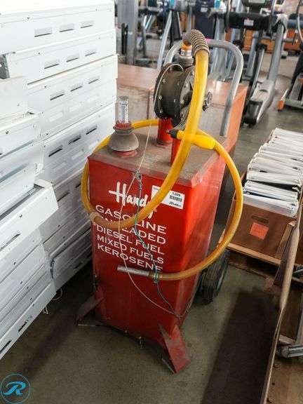 Handy GC-30 30-Gallon Gas Caddy With Hand Crank Pump and Hose - Roller ...