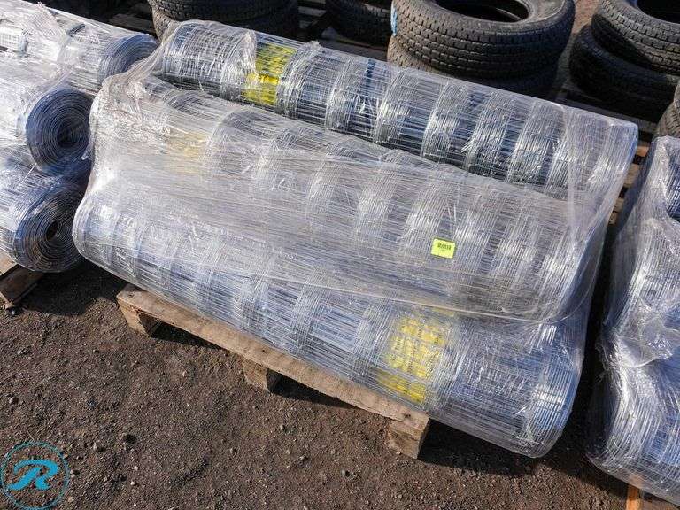 (5) New Rolls Of Wire Metal Farm Fencing, 48" High - Roller Auctions