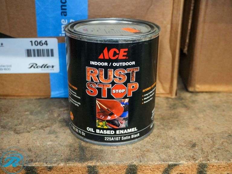 (2) Boxes of (18) 32oz Cans of Ace Brand Rust Stop Oil Based Paint ...
