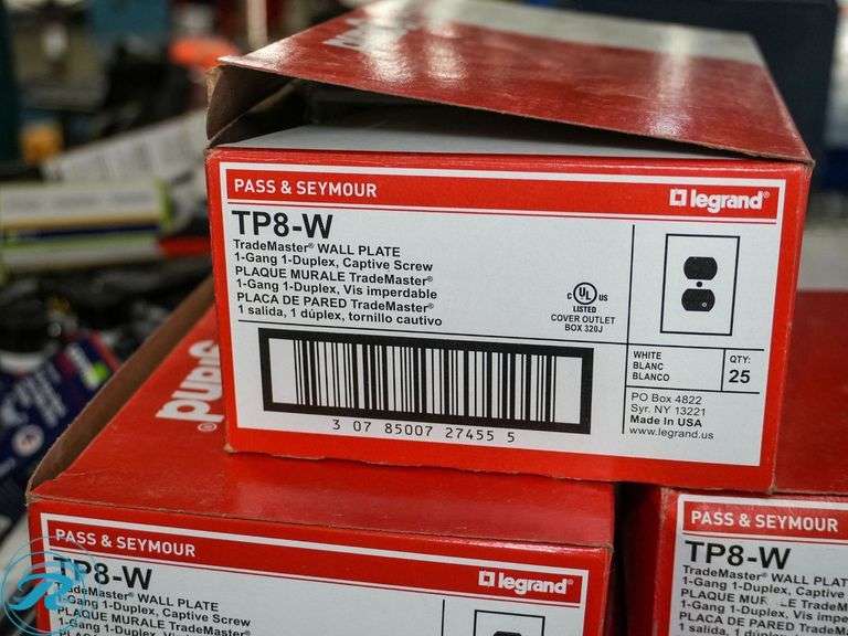 (5) Boxes of Legrand TP8-W Wall Plates - Roller Auctions