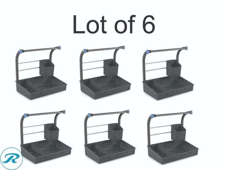 New- (6 Caddies) Polder Plastic Freestanding Sink Caddy (2 Baskets) Suncast Black Resin Storage ...