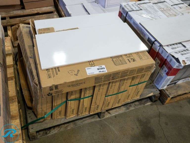 (11) Boxes of Residence Blanco Brillo Porcelain Tile, 12" x 24 ...
