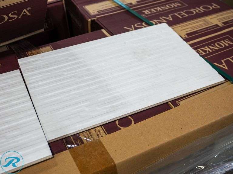 (56) Boxes of Monker Porcelanosa Jersey Nieve Porcelain Tile, 12" x 8 ...