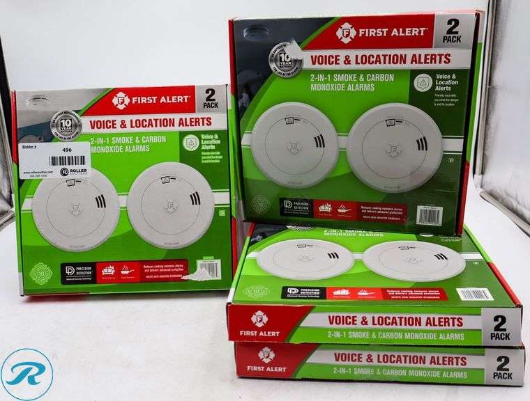 (4) First Alert 2-1 Smoke & Carbon Monoxide Alarms - Roller Auctions