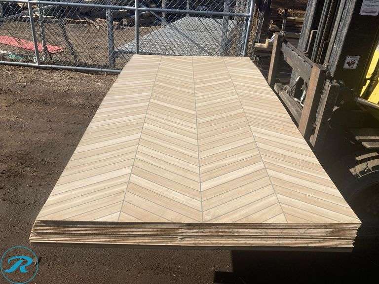 (25) Style Selections 48" x 96" Smooth Oak MDF Chevron Wall Panels ...