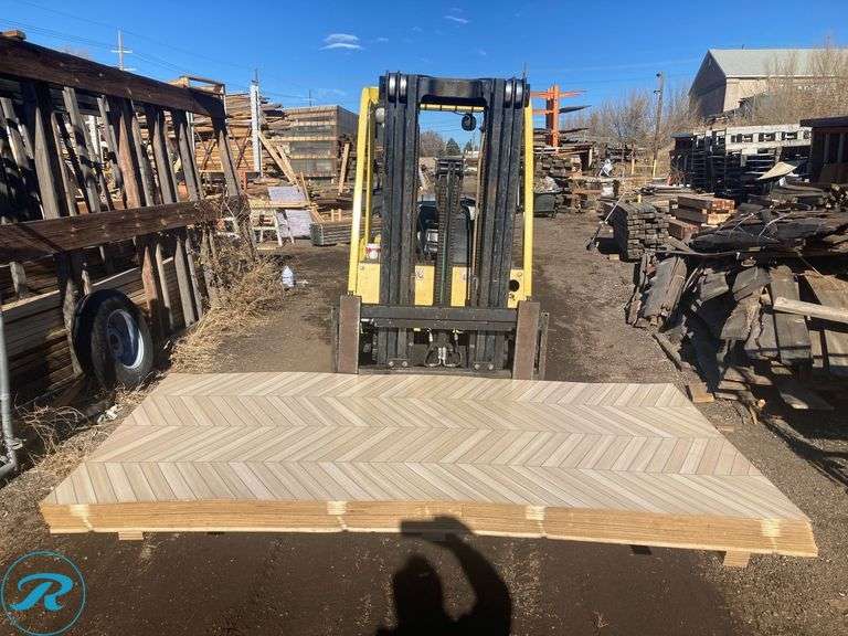 (25) Style Selections 48" x 96" Smooth Oak MDF Chevron Wall Panels ...