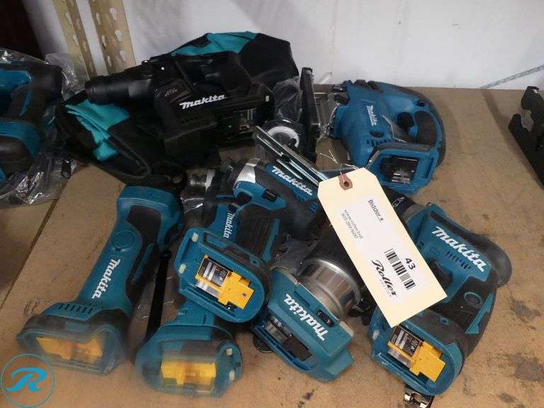 (7) Makita 18V Power Tools: Saws, Drills and Router (Tools Only ...