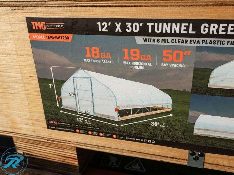 New TMG Industrial TMG-GH1230 Tunnel Greenhouse Grow Tent, 12' x 30 ...